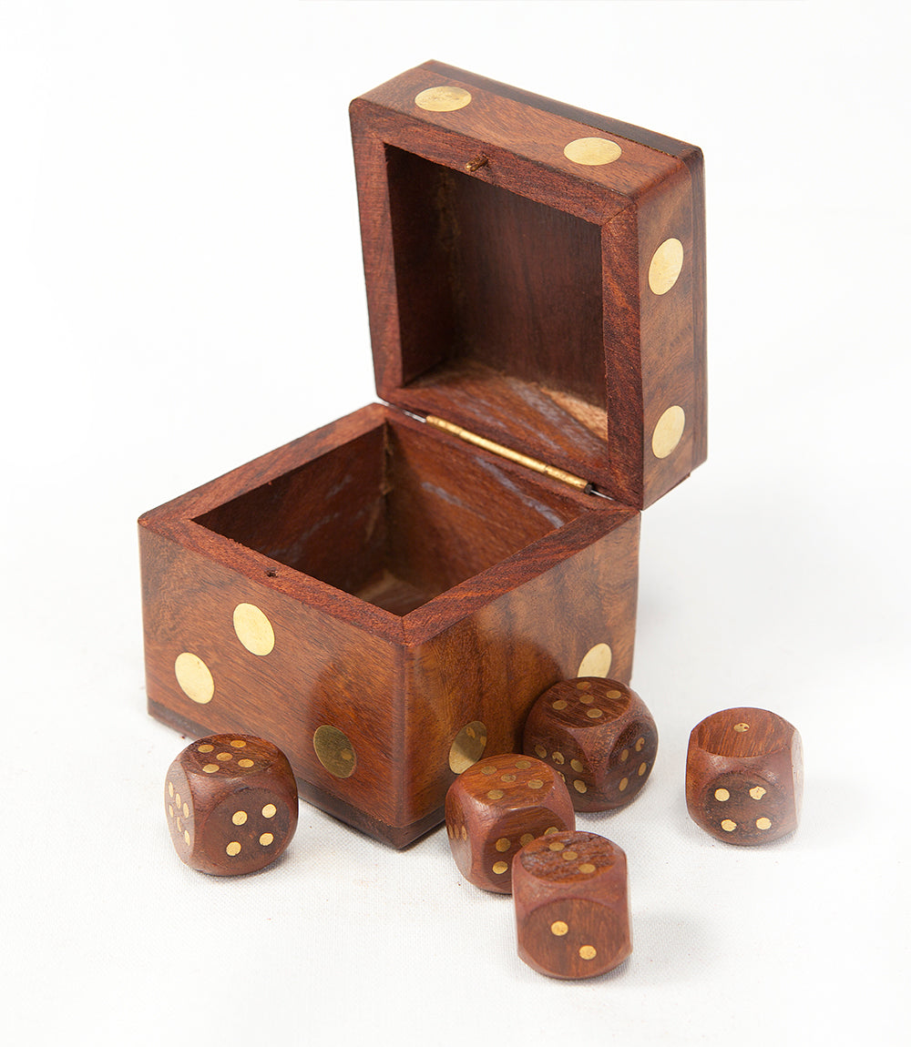5 Dice Box Set - Handcrafted Wood – Matr Boomie Wholesale