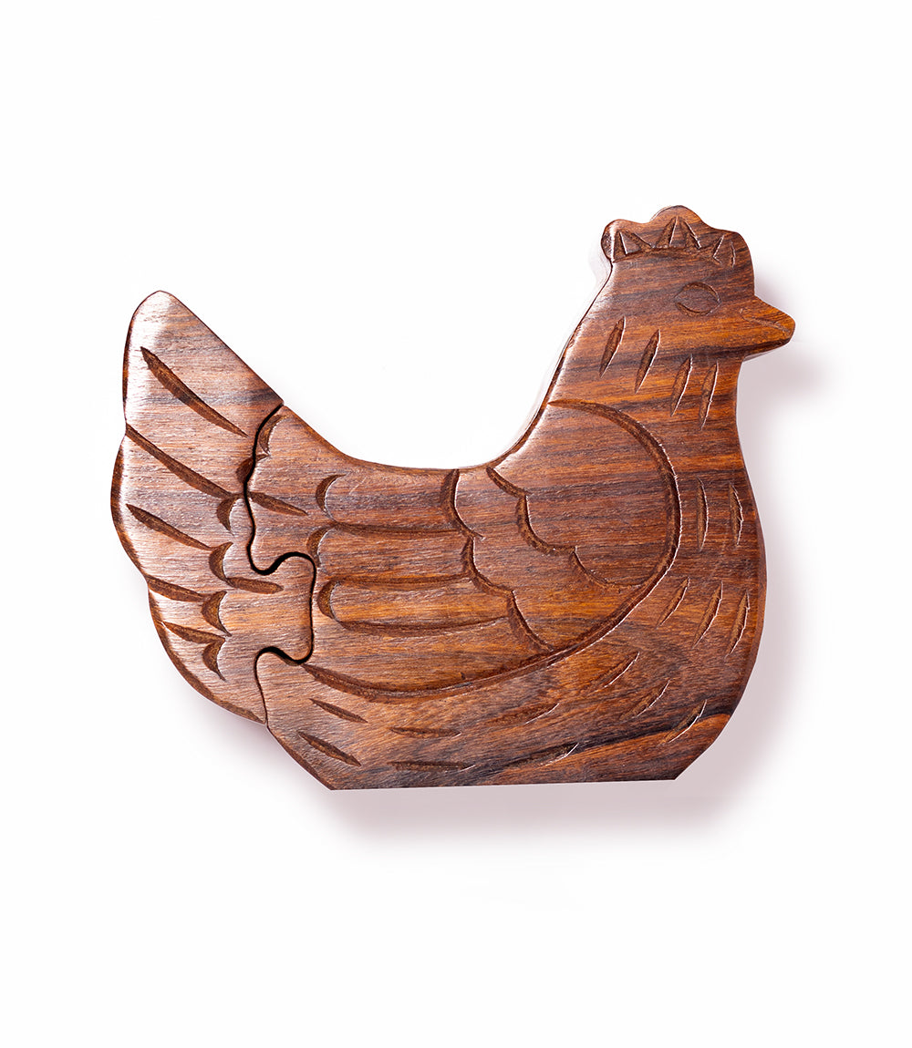 Chicken Puzzle Box - Hand Carved Wood – Matr Boomie Wholesale